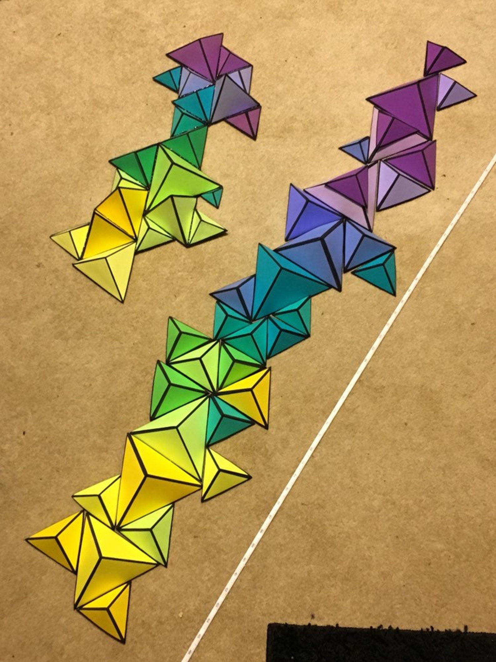 3D Geometric Paper Wall Art Can Be Custom Made and Sized to Your Color ...