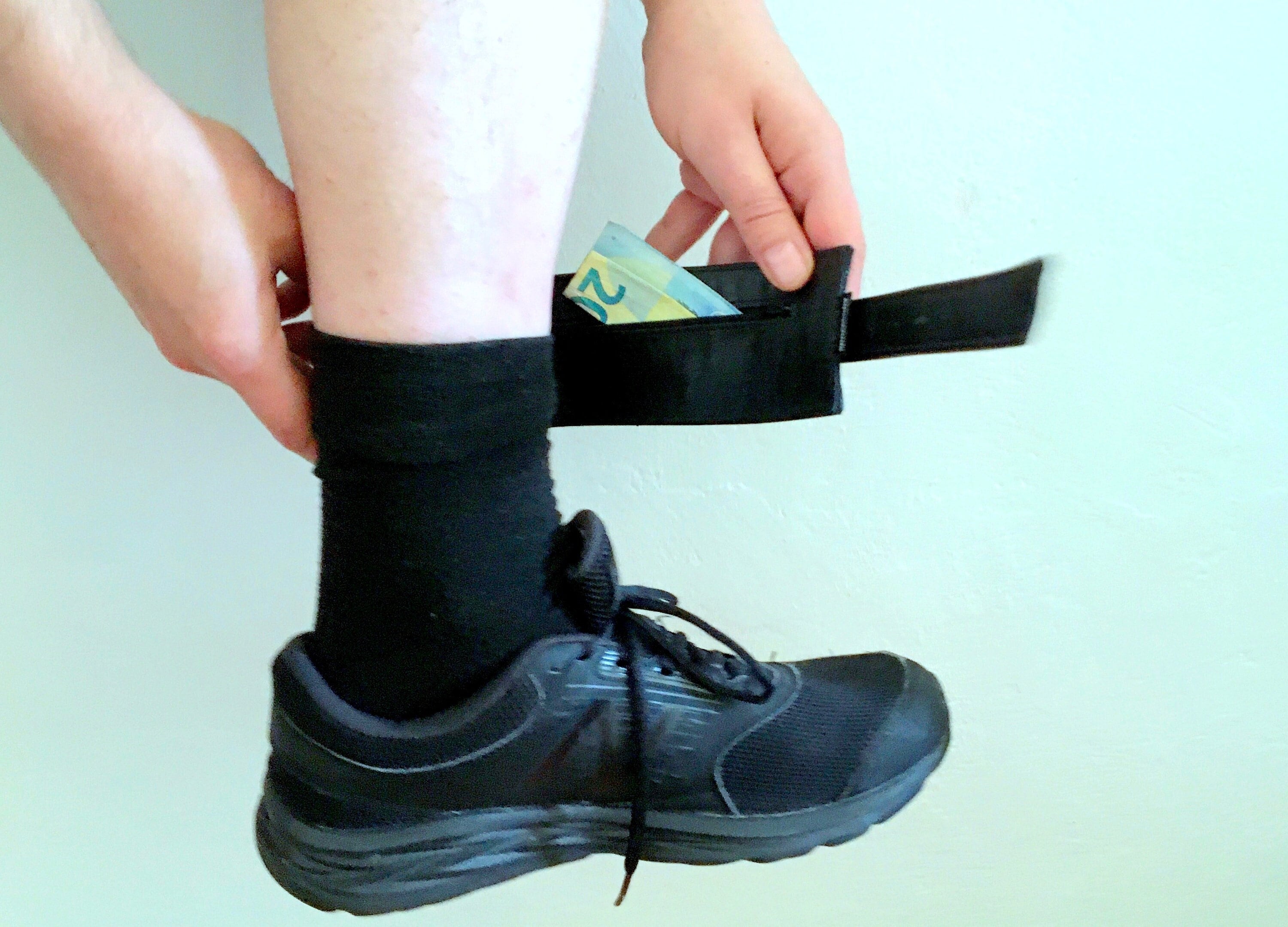 Ankle Wallet, Ankle Cuff With Card Compartment, Leather Cuff, Wallet ...