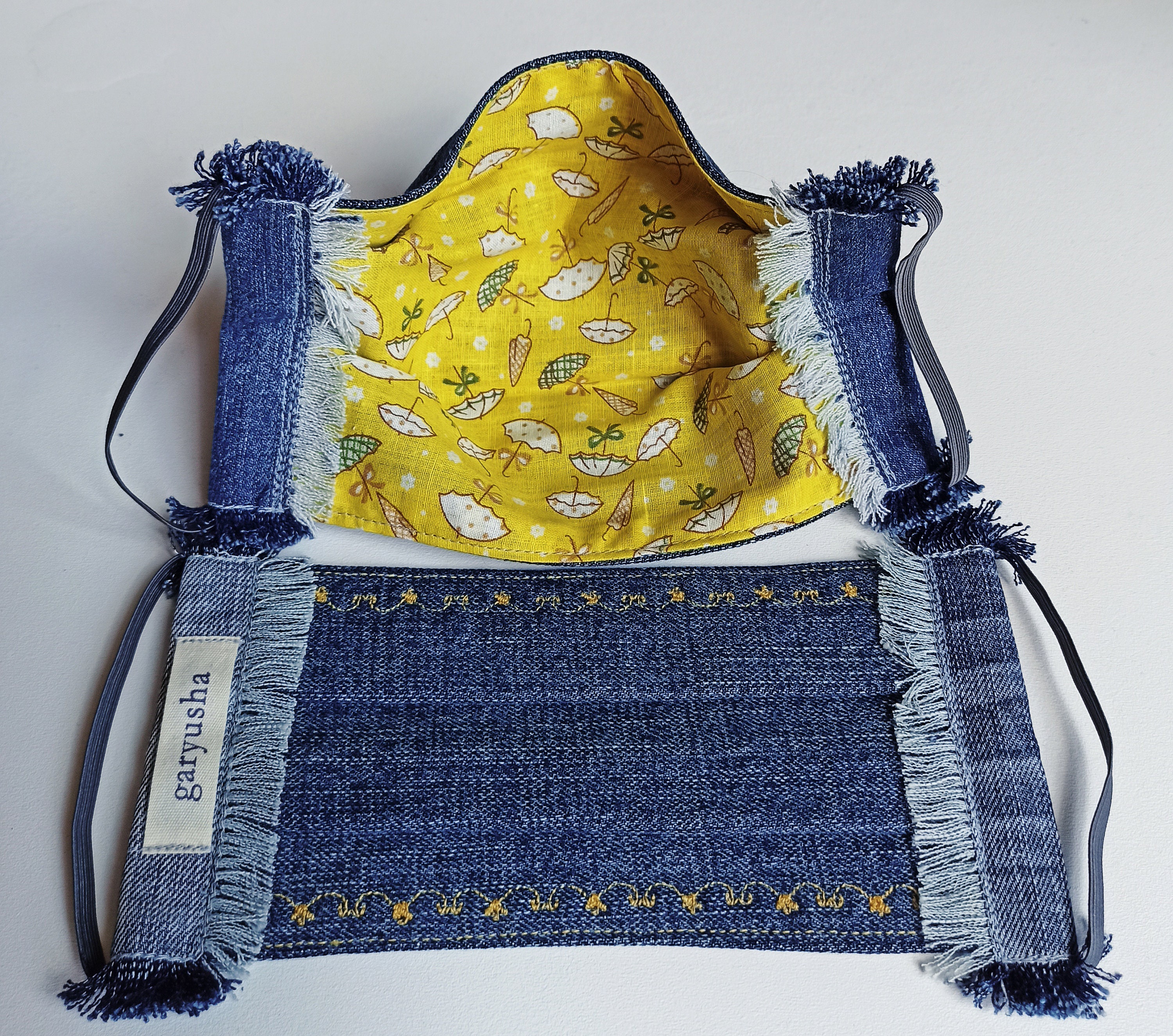 Set of 2 Denim Masks, Face Mask, Reusable Denim Face Mask, Anti Dust ...