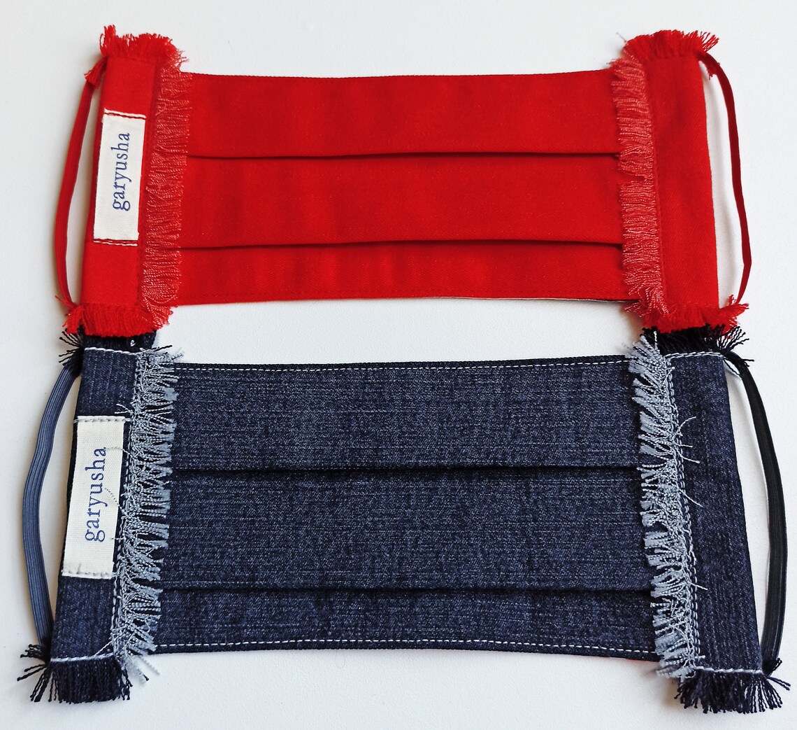 Set of 2 Denim Masks, Face Mask, Reusable Denim Face Mask, Anti Dust ...