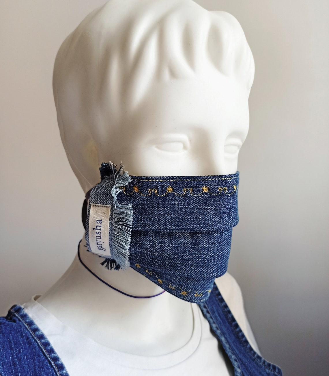 Set of 2 Denim Masks, Face Mask, Reusable Denim Face Mask, Anti Dust ...