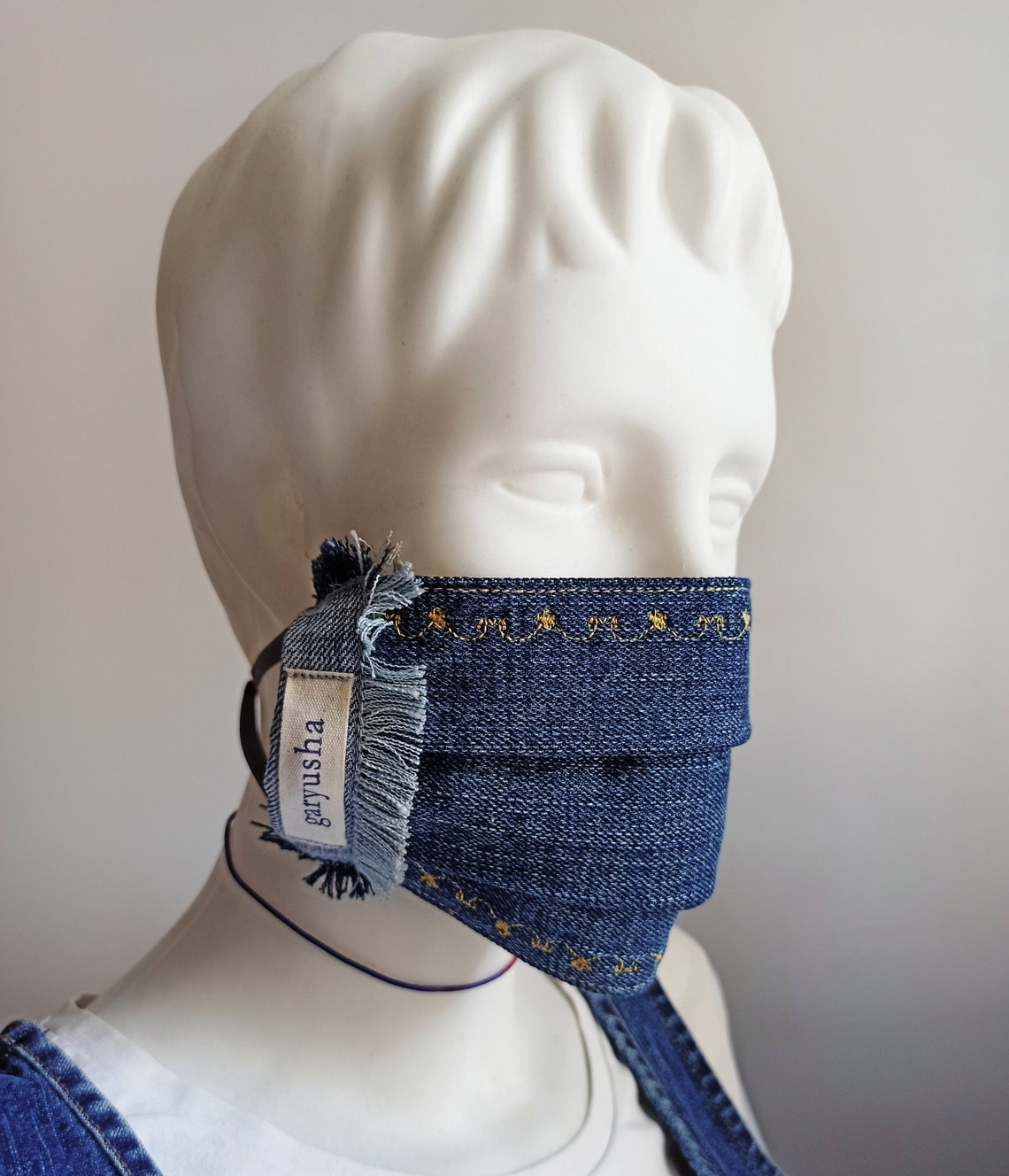 Set of 2 Denim Masks, Face Mask, Reusable Denim Face Mask, Anti Dust ...