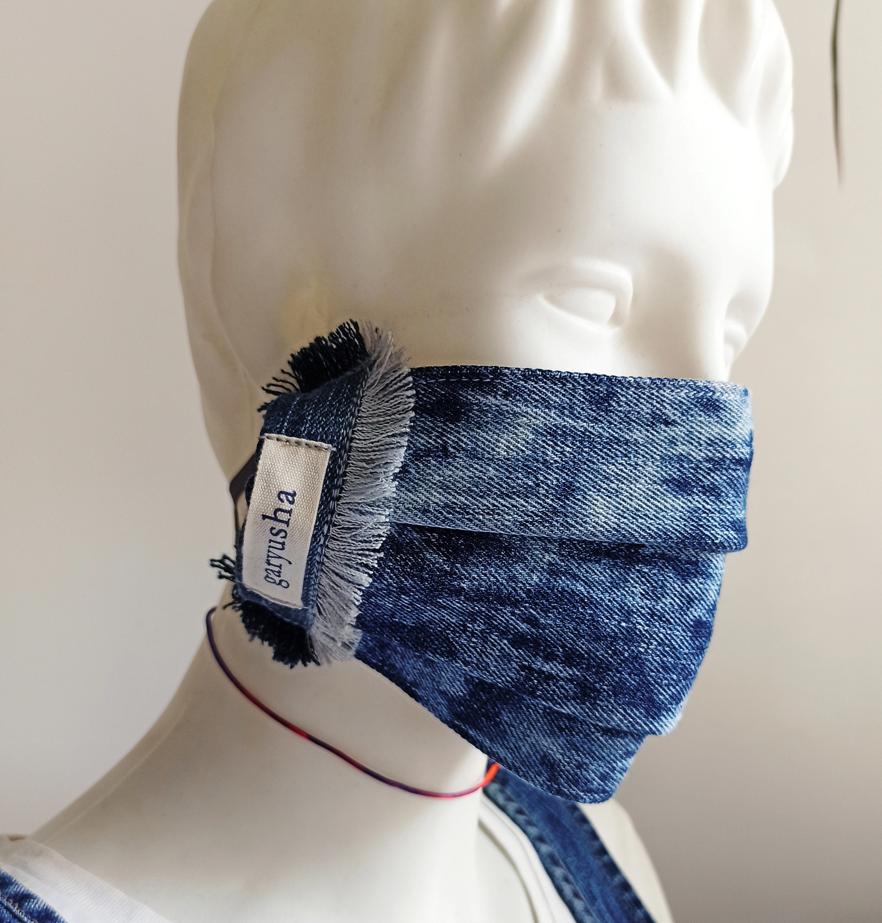 Shibori Denim Face Mask, Christmas Face Mask, Reusable Denim Face Mask ...