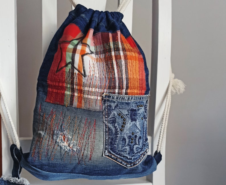 Denim Backpack, Blue Backpack, Backpack, Backpack Purse, Handmade Bag ...