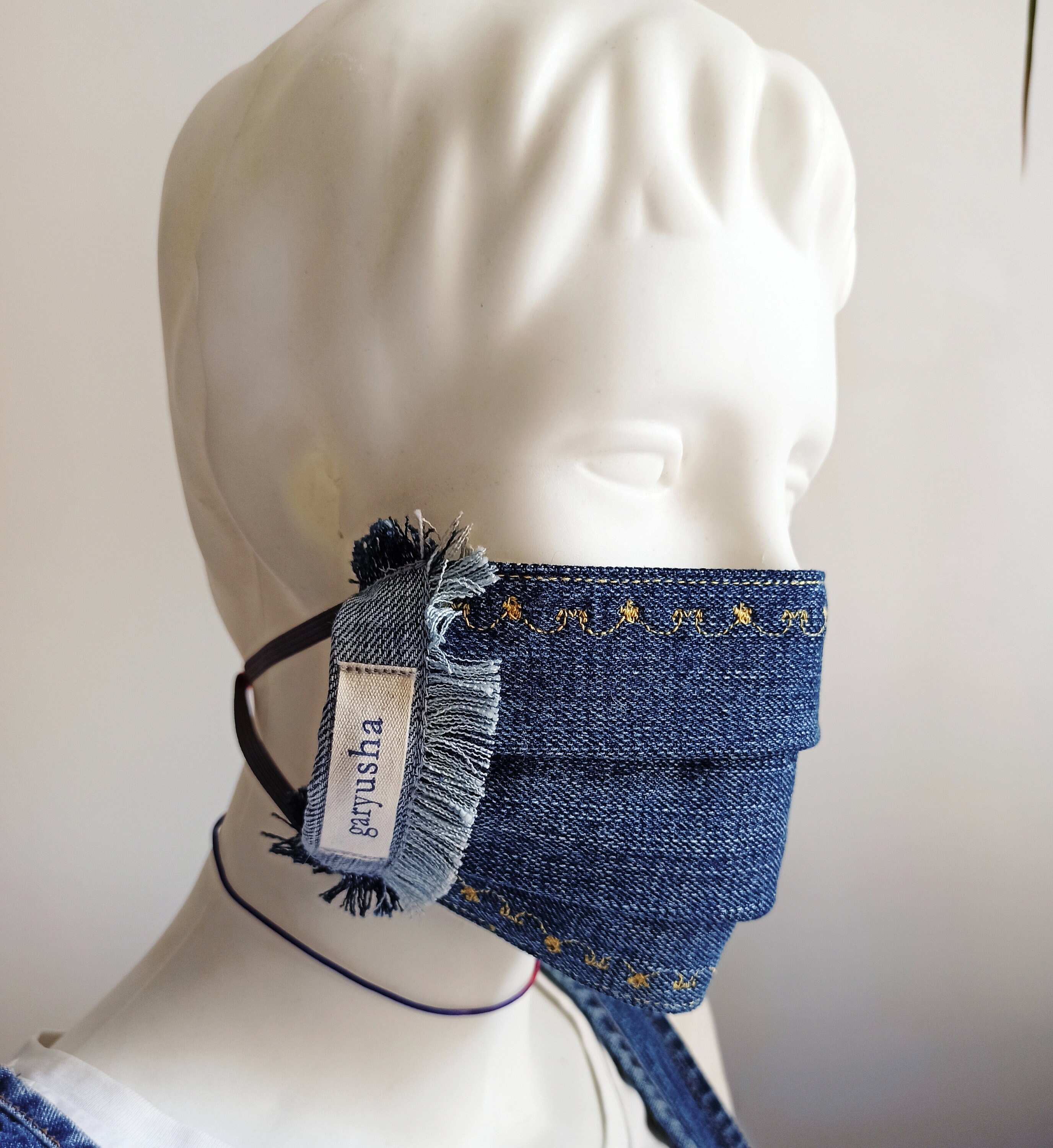 Set of 2 Denim Masks, Face Mask, Reusable Denim Face Mask, Anti Dust ...
