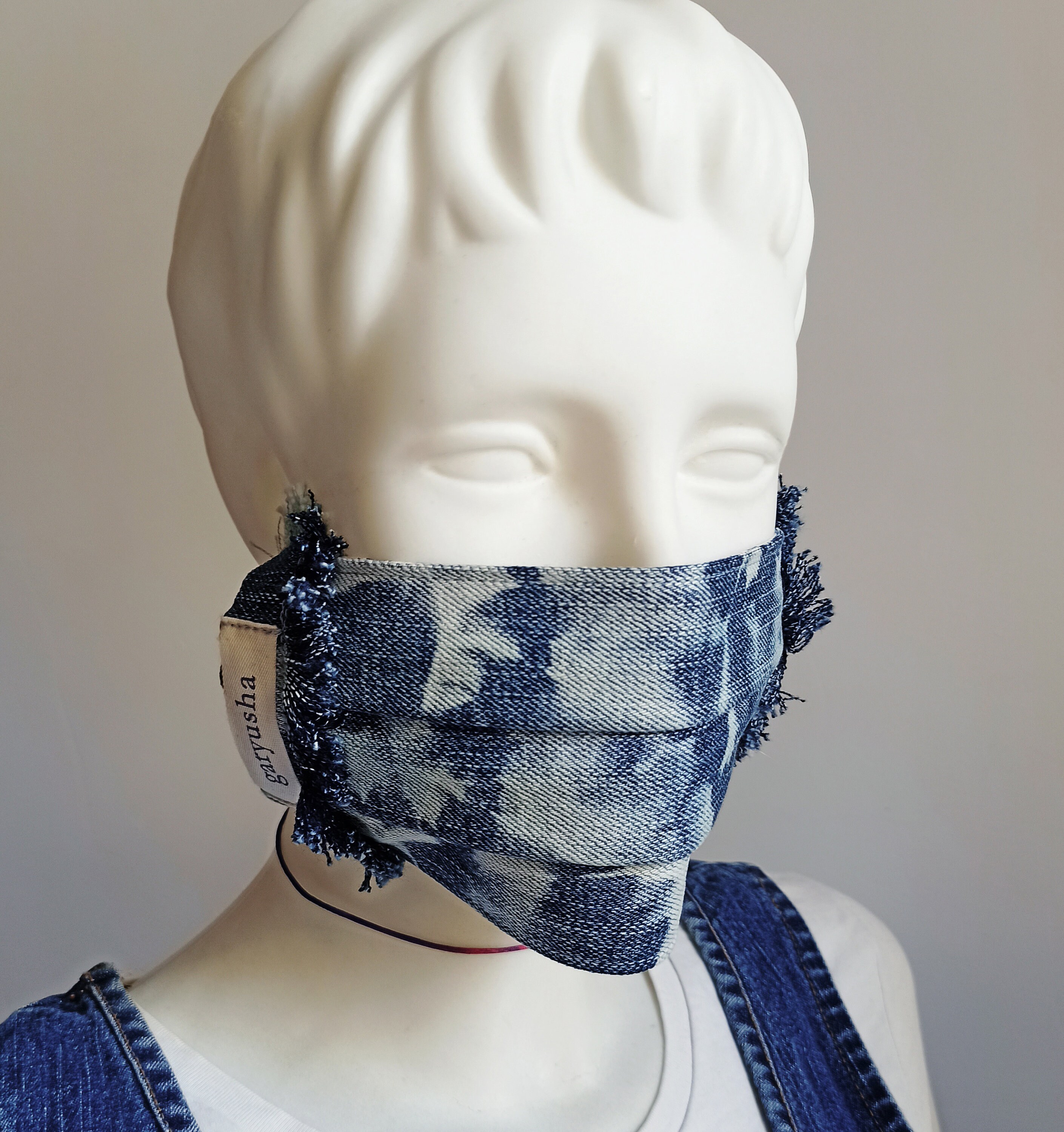 Shibori Denim Face Mask, Indigo Face Mask, Reusable Denim Face Mask ...