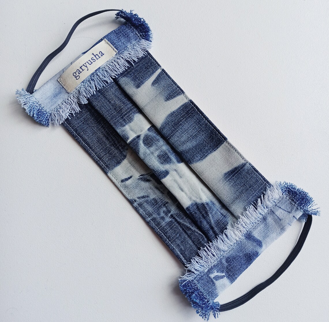 Shibori Denim Face Mask Indigo Face Mask Reusable Denim Face - Etsy