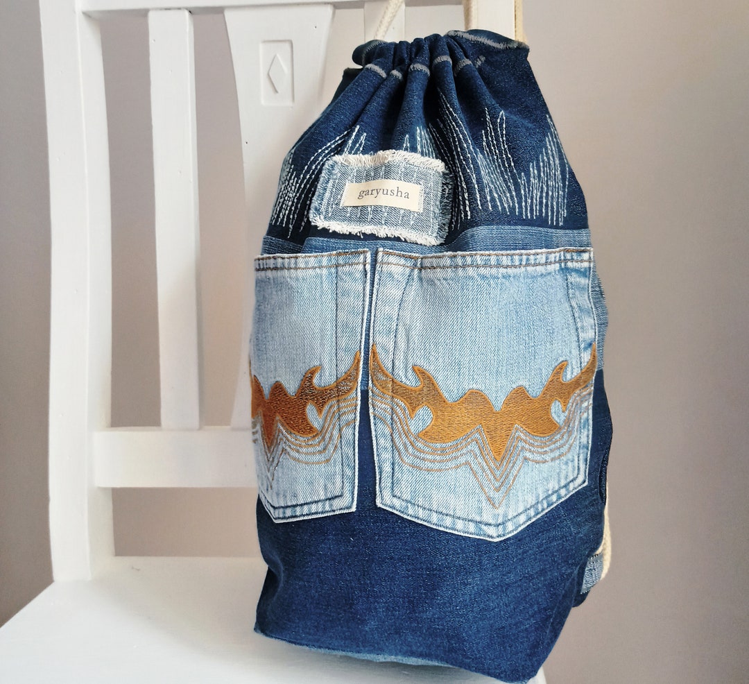 Denim Jean's Backpack Eco Fashion, Denim Backpack, Denim Bag, Jean's ...
