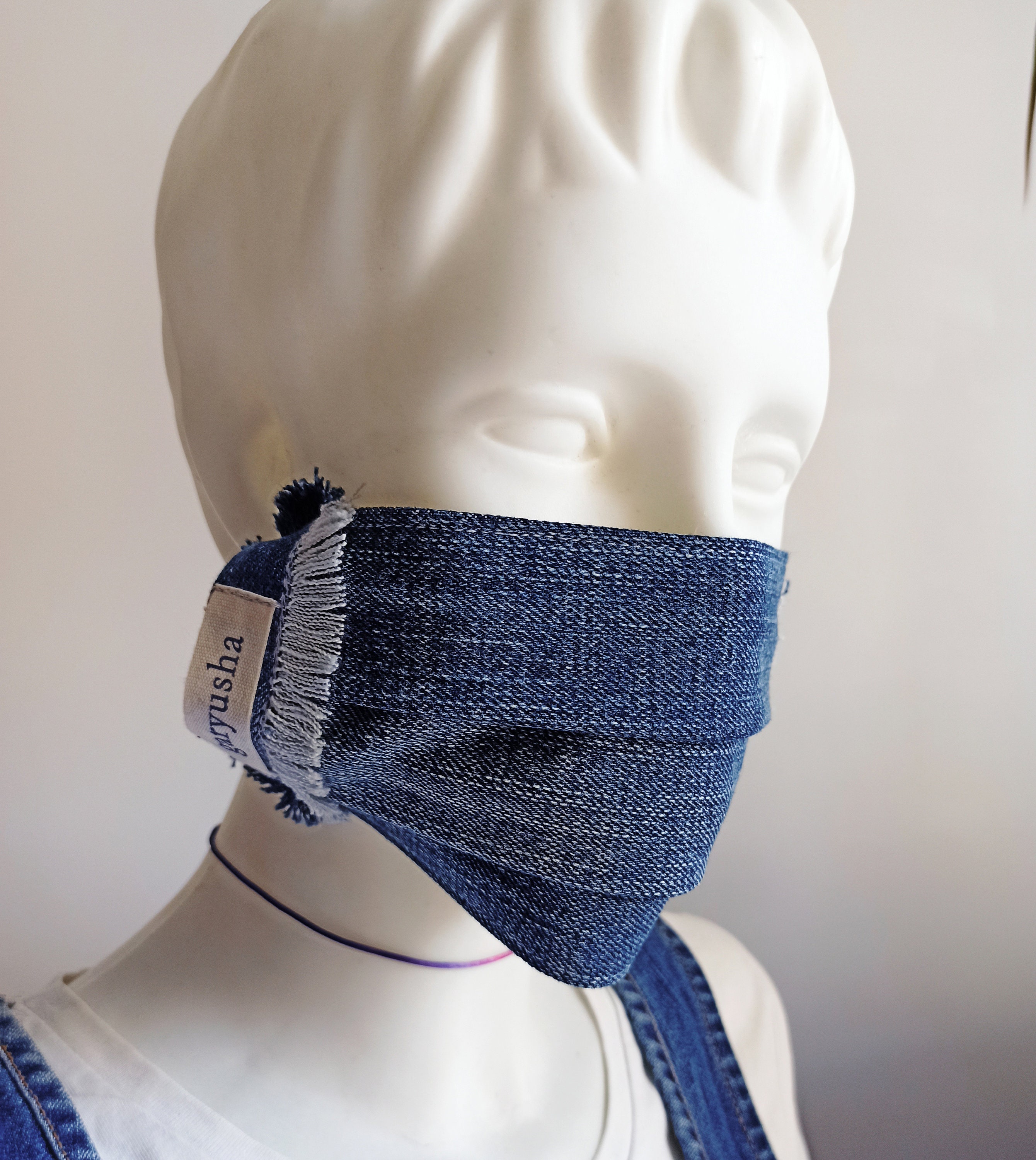 Set of 2 Denim Masks, Face Mask, Reusable Denim Face Mask, Anti Dust ...