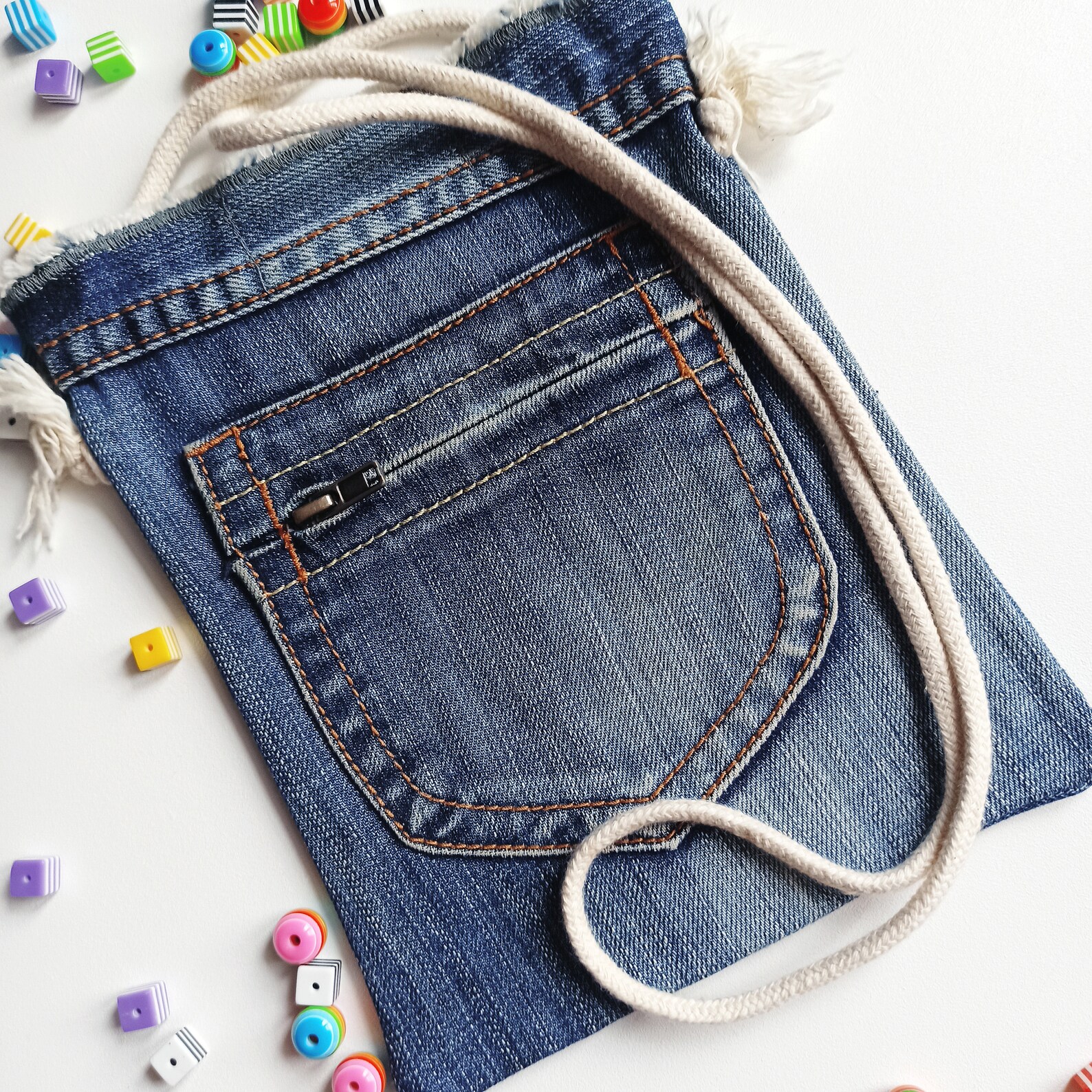 Denim Bag, Handmade Bag, Crossbody Bag, Blue Bag, Small Bag, Denim Bag ...