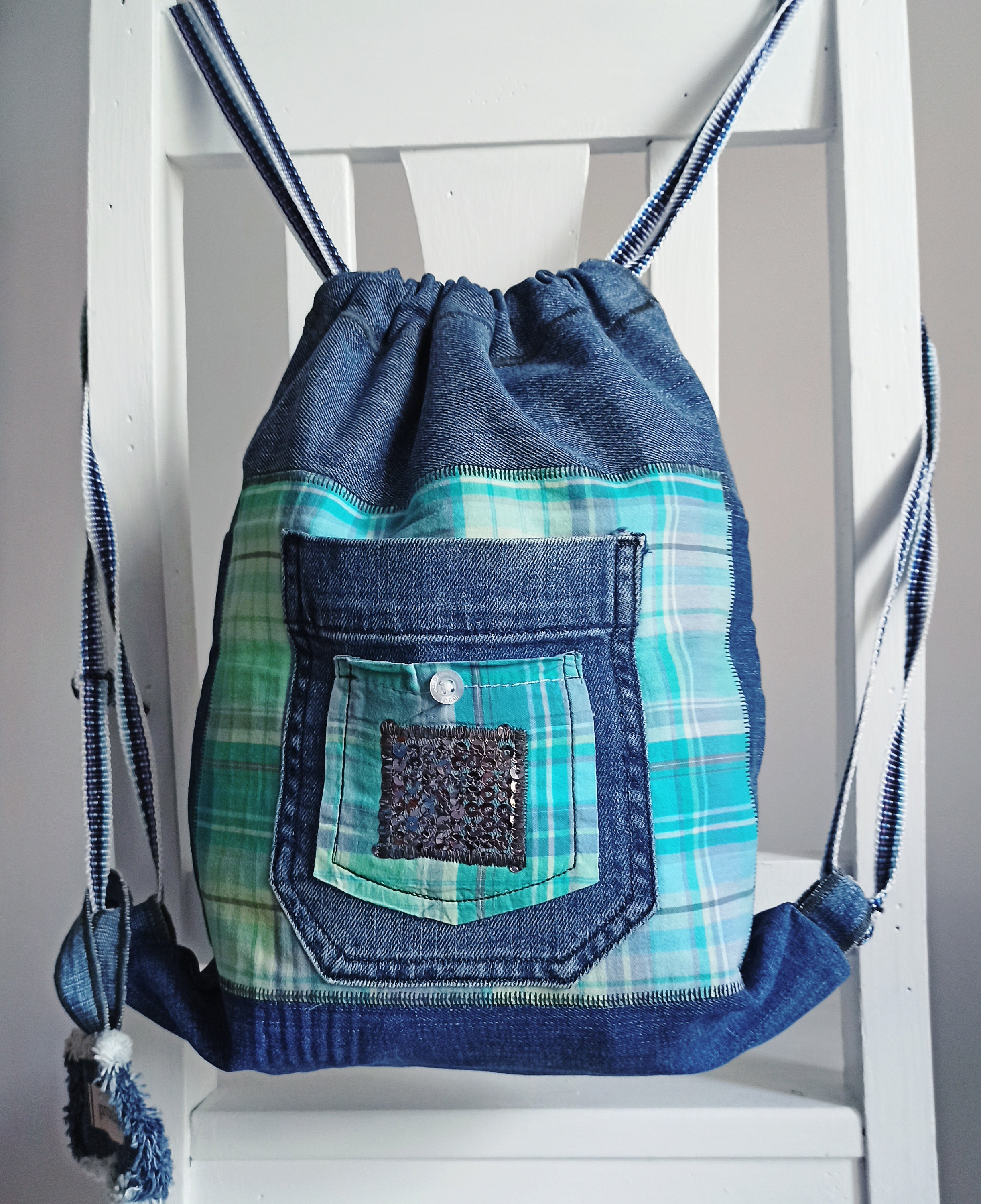 Denim Backpack, Blue Backpack, Backpack, Backpack Women, Backpack Purse ...