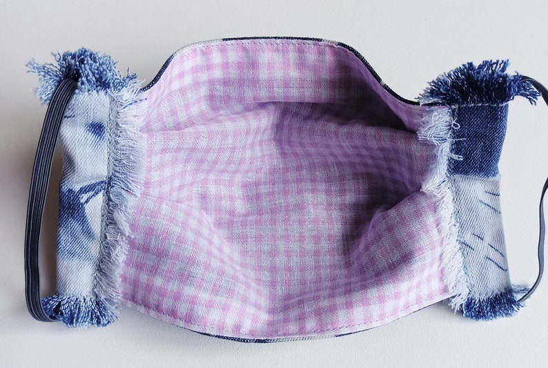 Shibori Denim Face Mask, Indigo Face Mask, Reusable Denim Face Mask ...