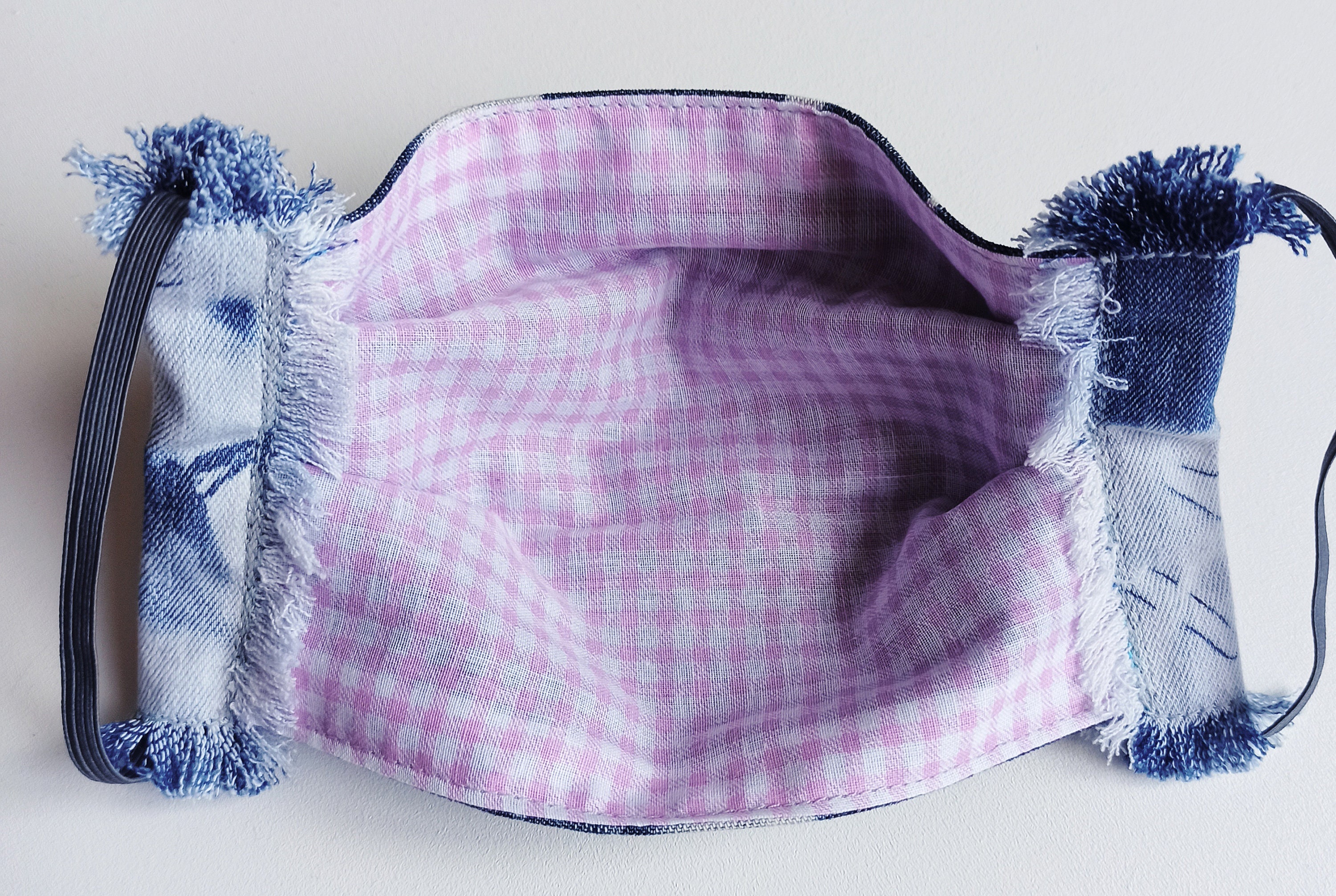 Shibori Denim Face Mask Indigo Face Mask Reusable Denim Face - Etsy
