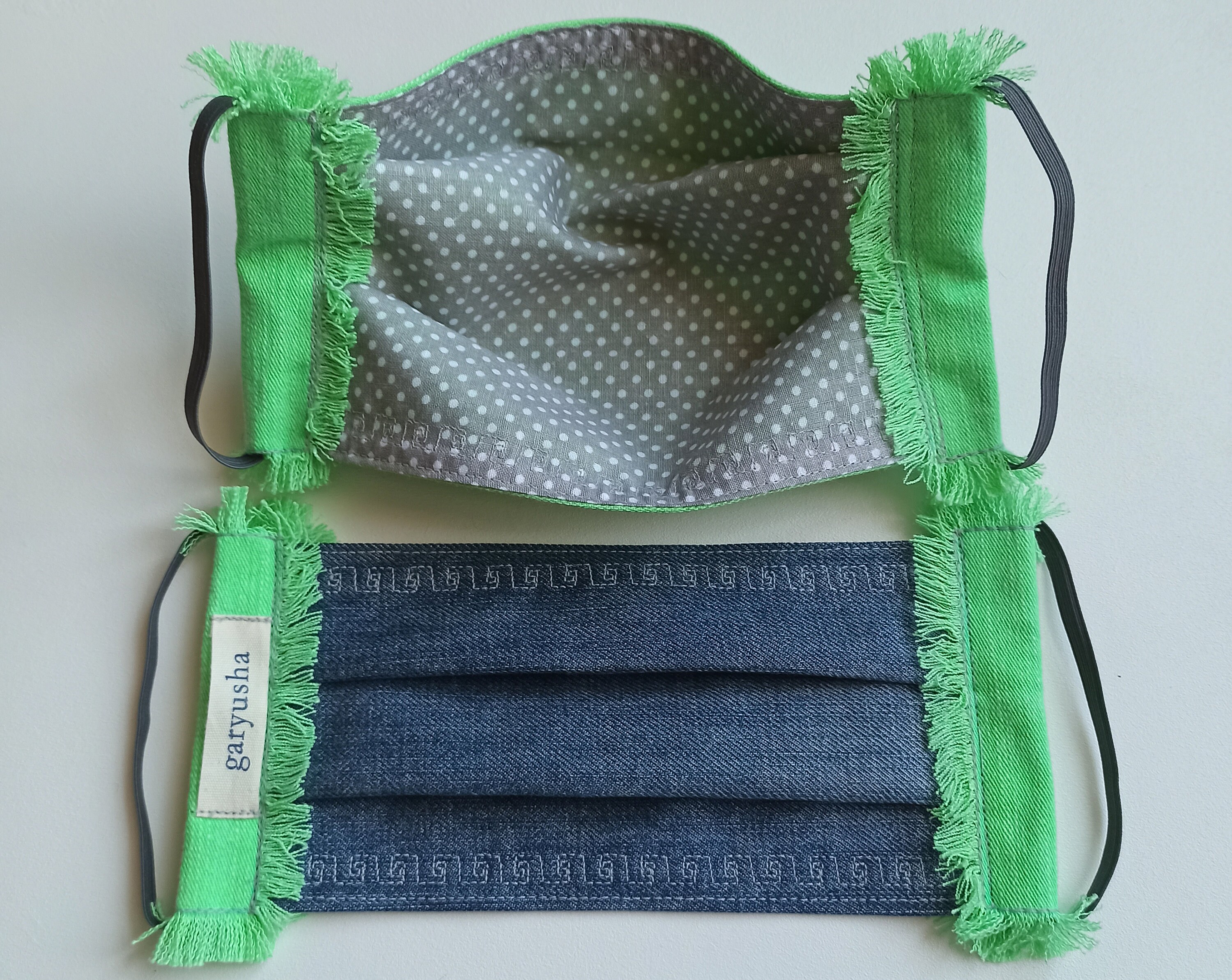 Set of 2 Denim Masks Face Mask Reusable Denim Face Mask - Etsy