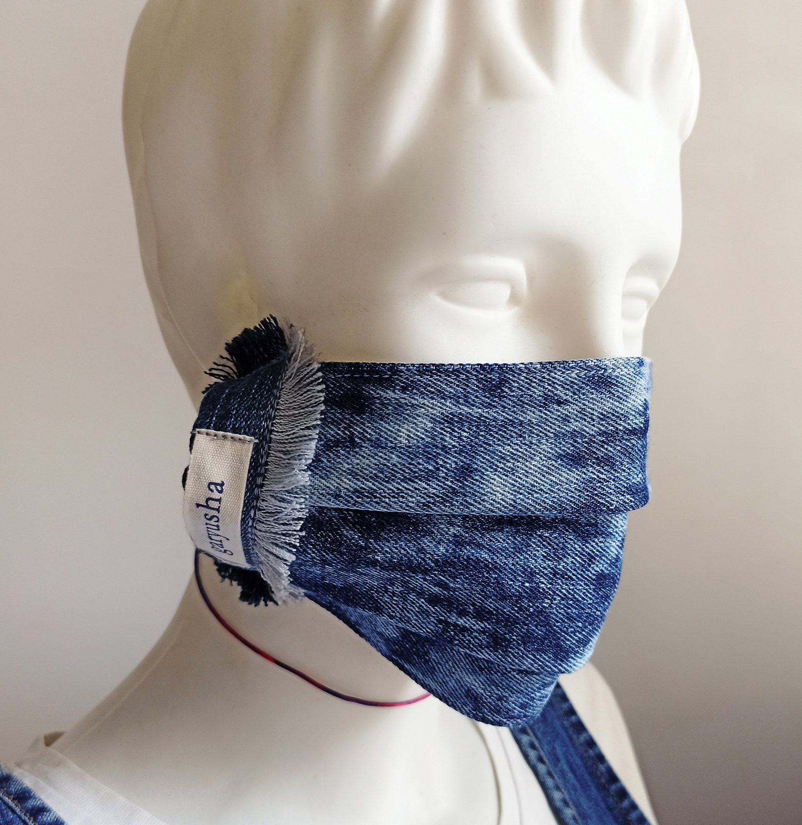 Shibori Denim Face Mask, Christmas Face Mask, Reusable Denim Face Mask ...