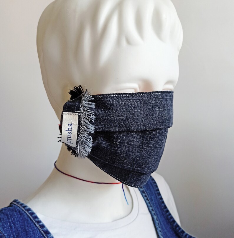 Set of 2 Denim Masks, Face Mask, Reusable Denim Face Mask, Anti Dust ...