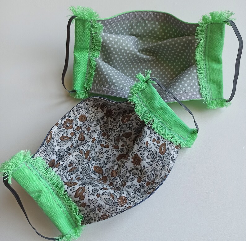 Set of 2 Denim Masks, Face Mask, Reusable Denim Face Mask, Anti Dust ...