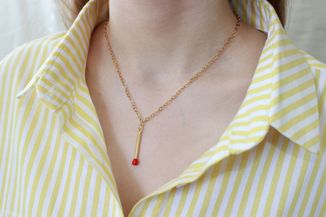 Modern Minimal Metallic Short Gold Chain Necklace With Match - Etsy