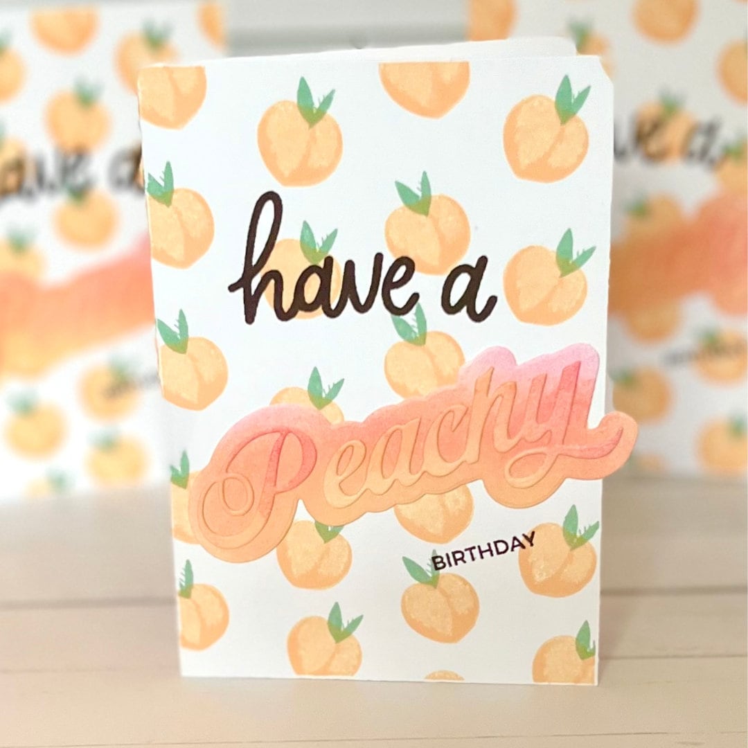 Peachy Birthday, Birthday Card, Fruity Birthday, Peach Birthday Card - Etsy