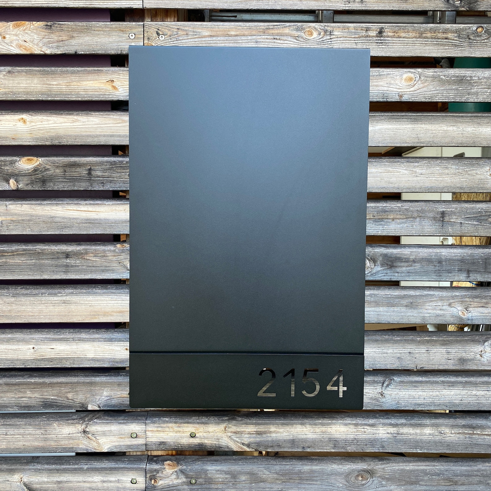 Large Locking Black Mailbox With House Numbers - Modern Personalized ...