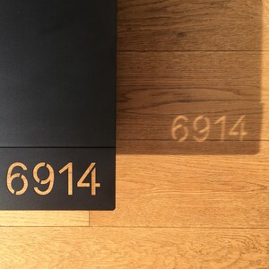 Personalized Black Locking Mailbox: Modern House Numbers, Galvanized ...