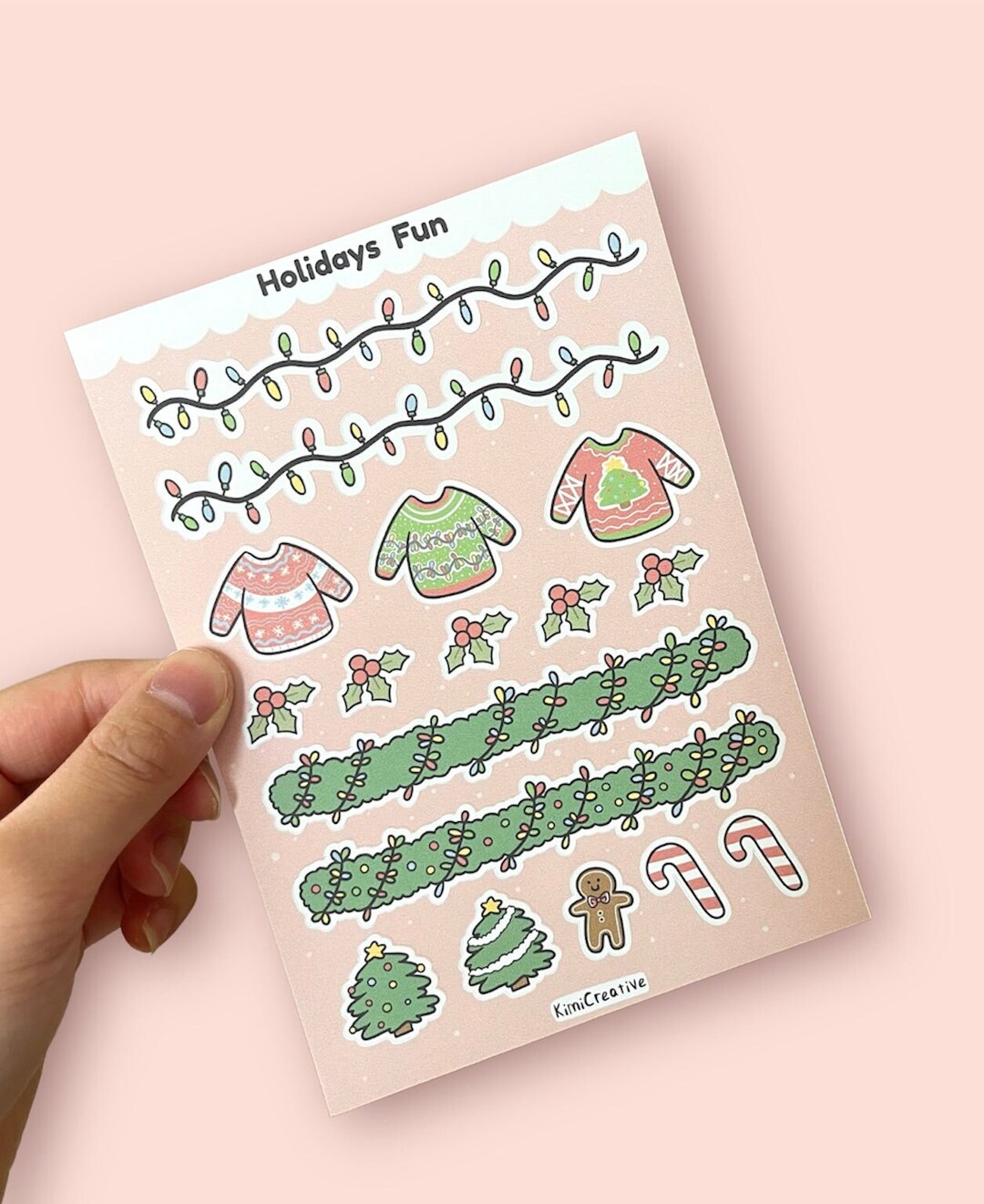 Holidays Fun Sticker Sheet | Christmas Stickers | Cute Adorable ...