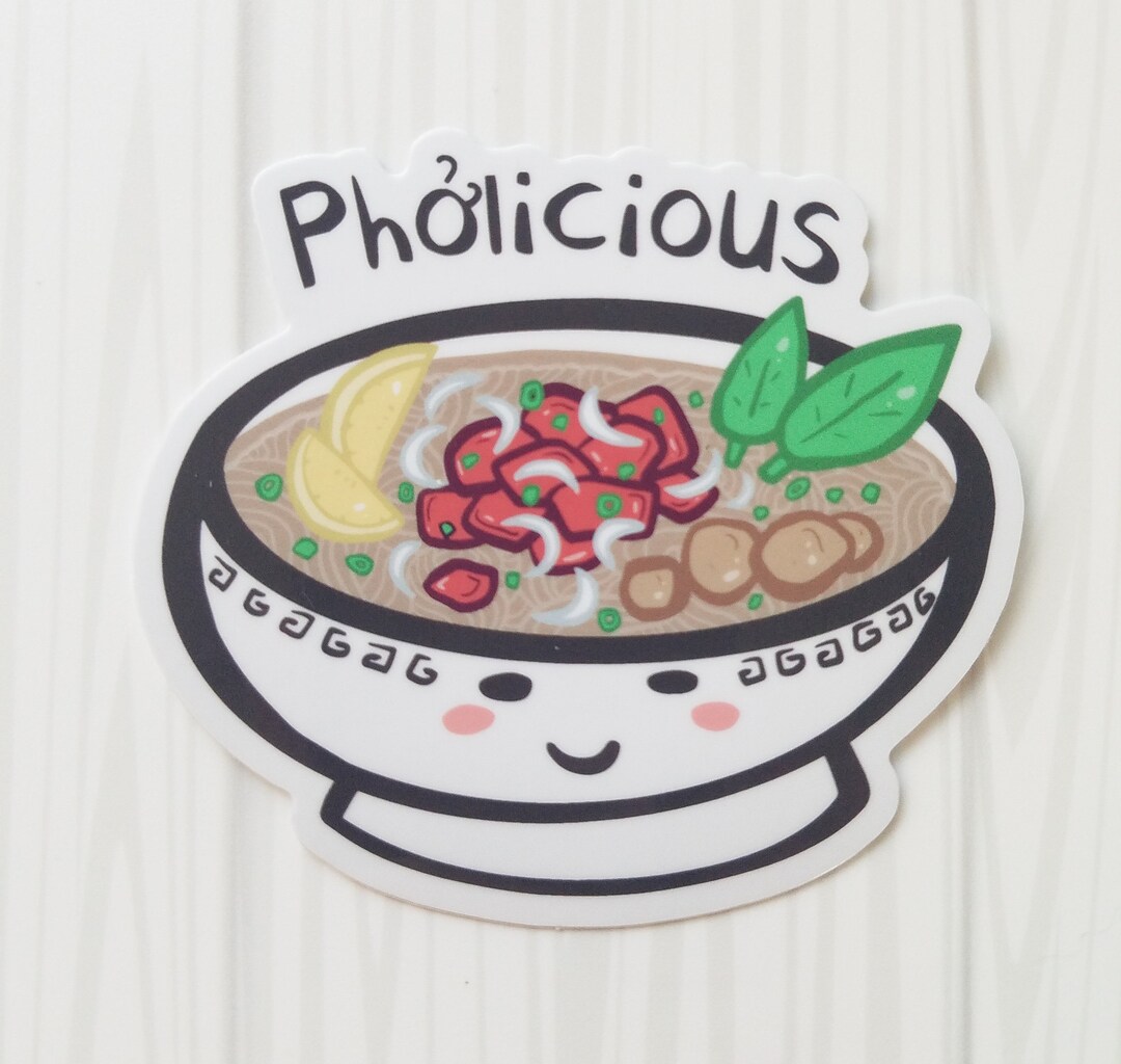 Pholicious | Cute Adorable Pho Vinyl Sticker | Pho Lover | I Love Pho ...
