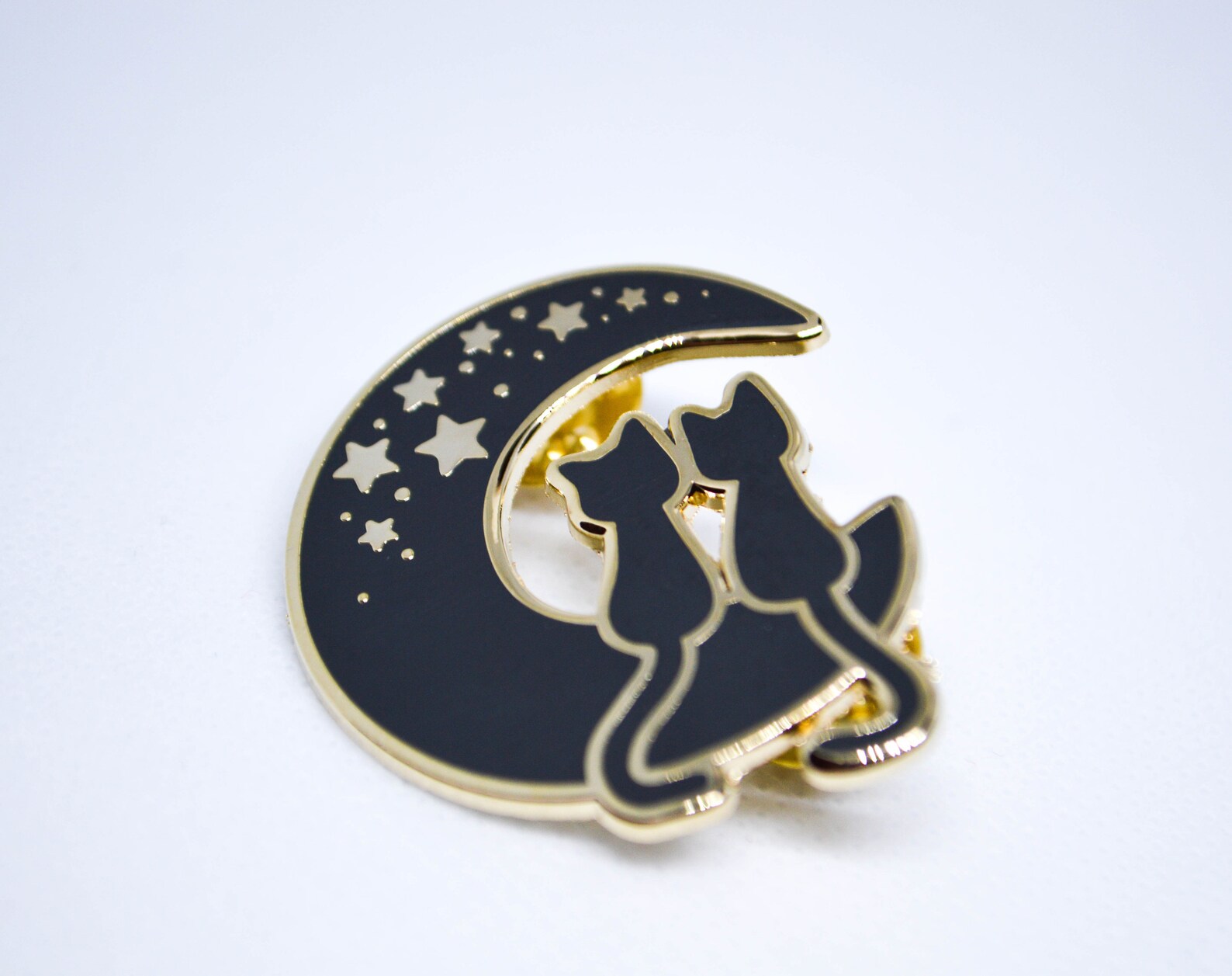 Twin Moon Cats Cute Enamel Pin - Etsy