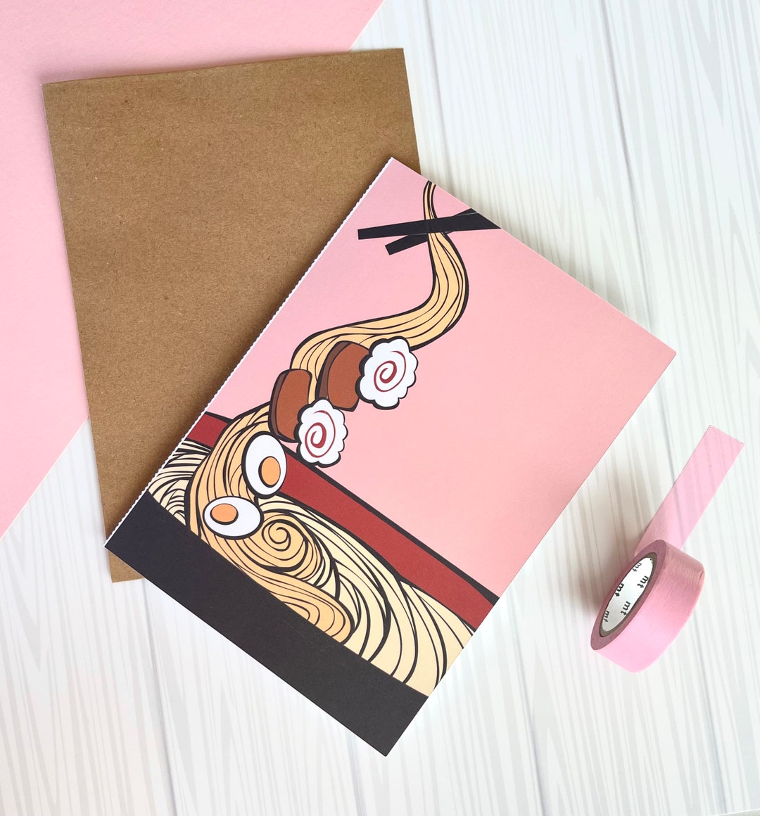 Cute Japanese Ramen Card Illustration, | Foodie Lover | Thinking of You ...