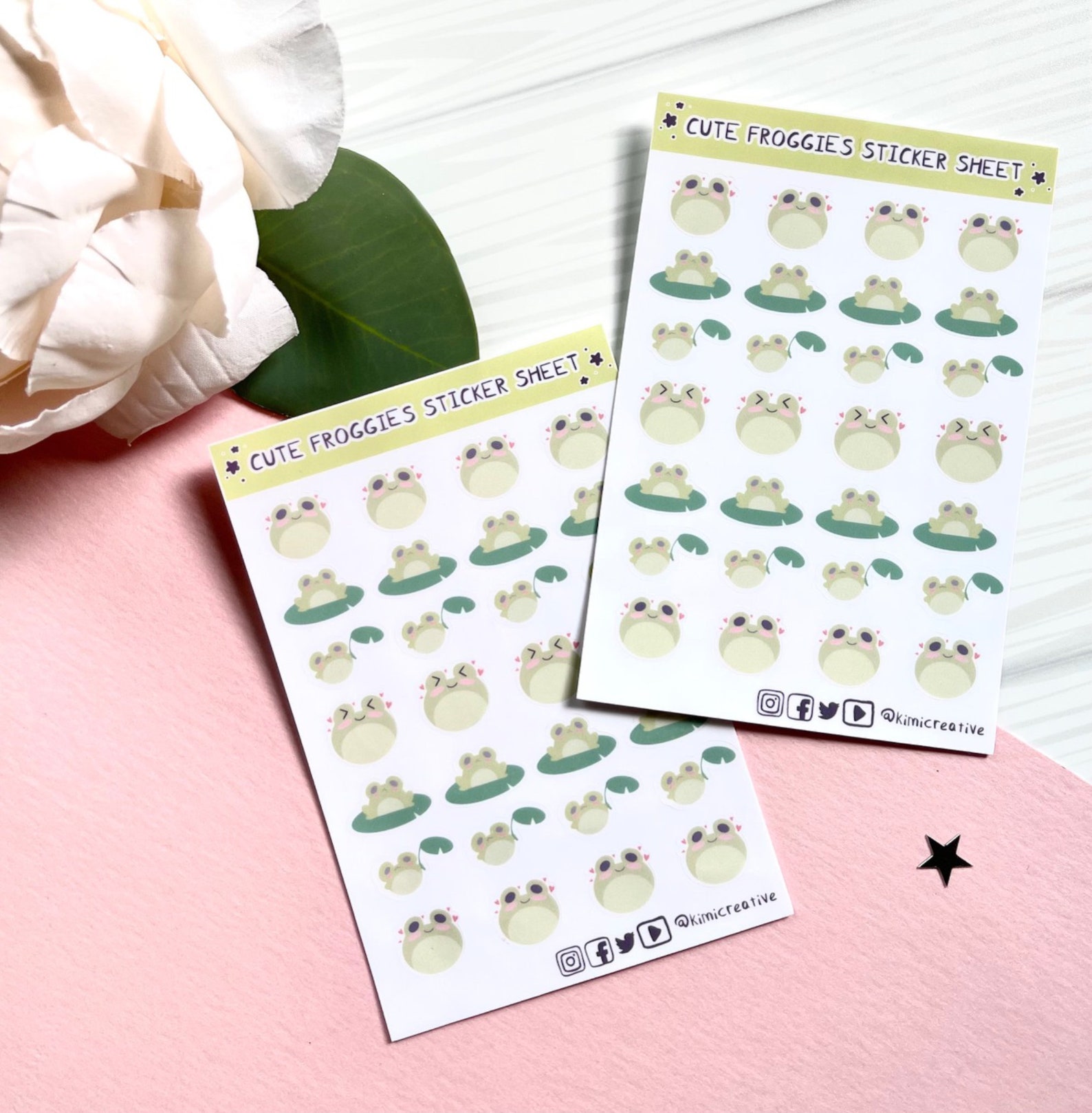 Kawaii Cute Adorable Frog Sticker Sheet Adorable Froggy - Etsy