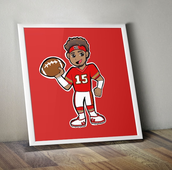 Cute Cartoon Patrick Mahomes Poster | Etsy Australia