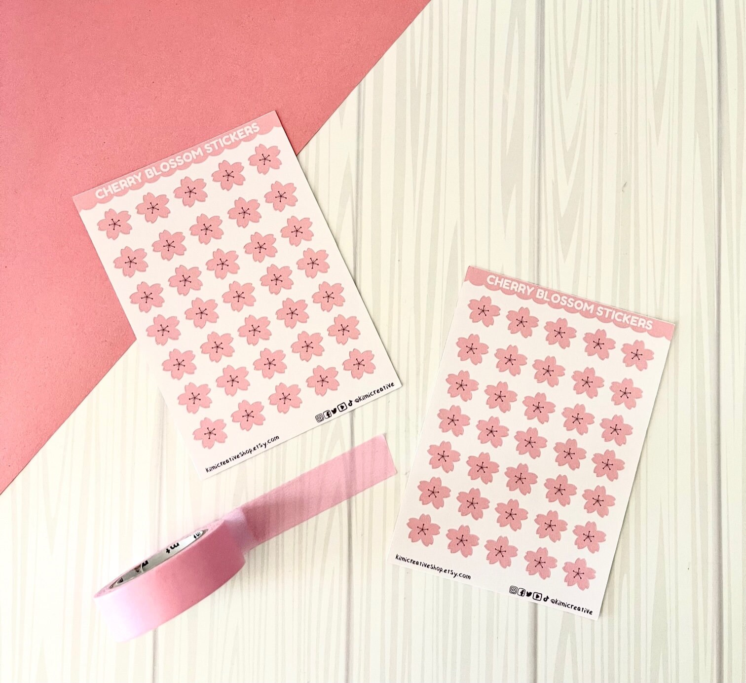 Adorable Cute Kawaii Sakura Cherry Blossom Sticker Sheet | Planner ...