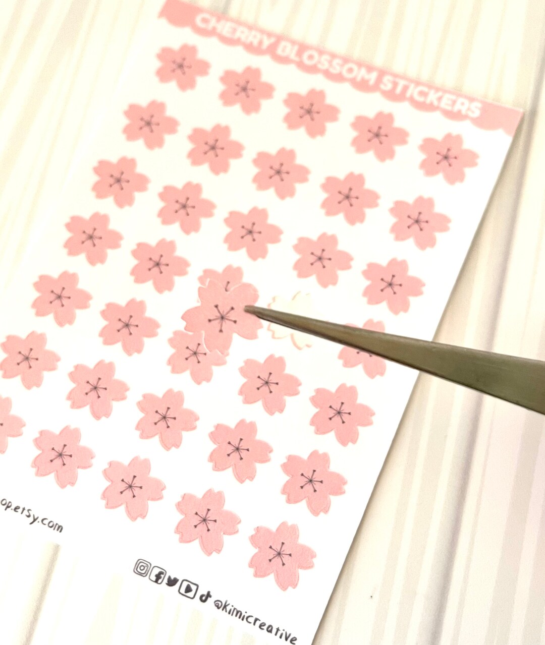 Adorable Cute Kawaii Sakura Cherry Blossom Sticker Sheet | Planner ...