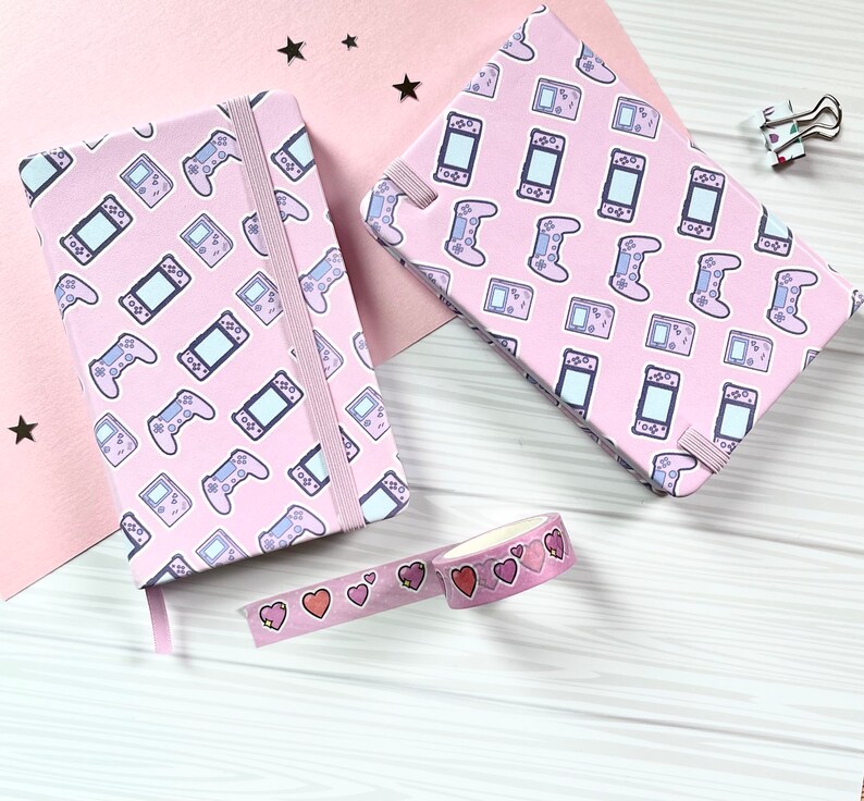 Pink Gamer Girl Notebook Sketchbook | Pastel Cute, Adorable, Cool ...