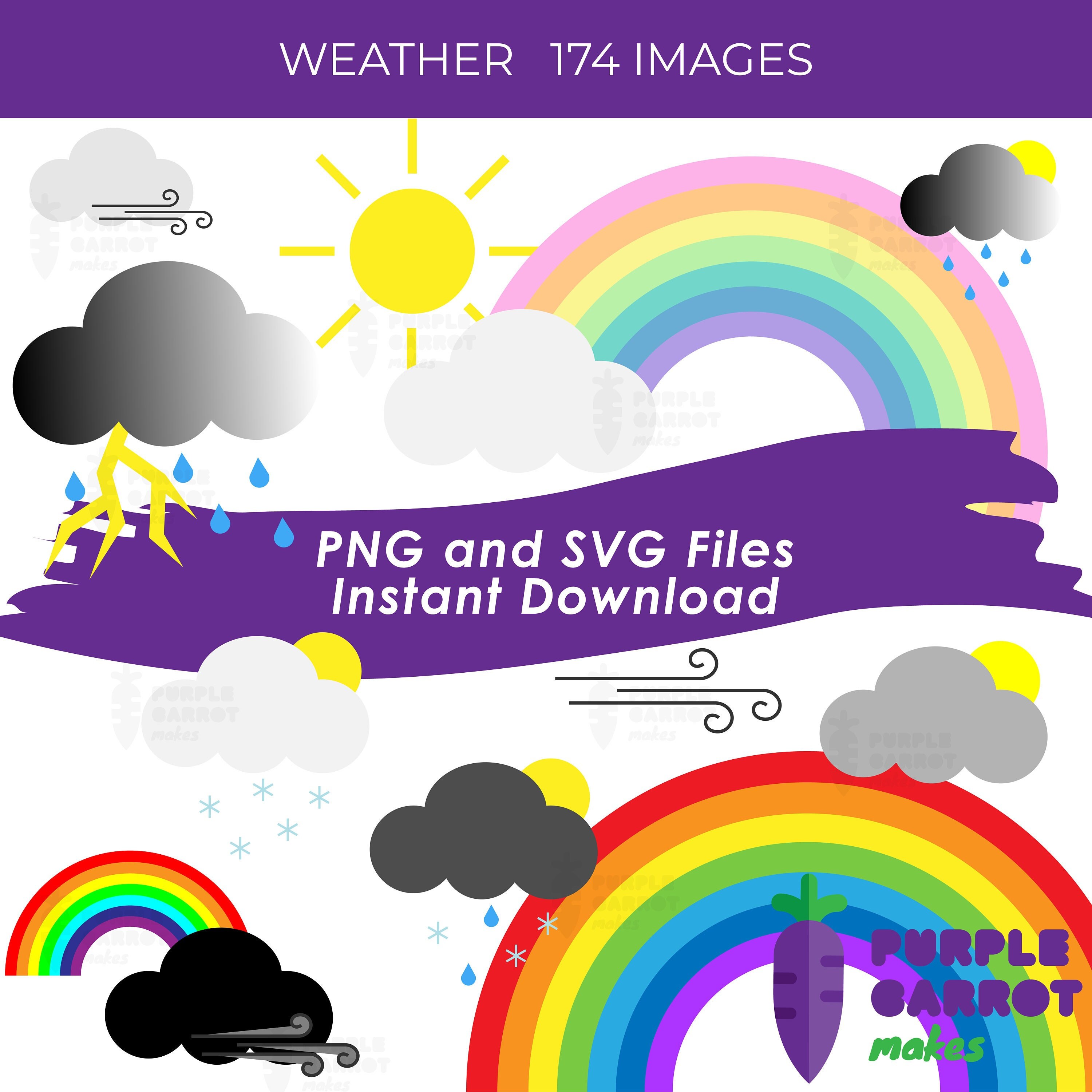 Weather Symbols SVG and PNG Clip Art Bundle Planner Icons - Etsy Australia