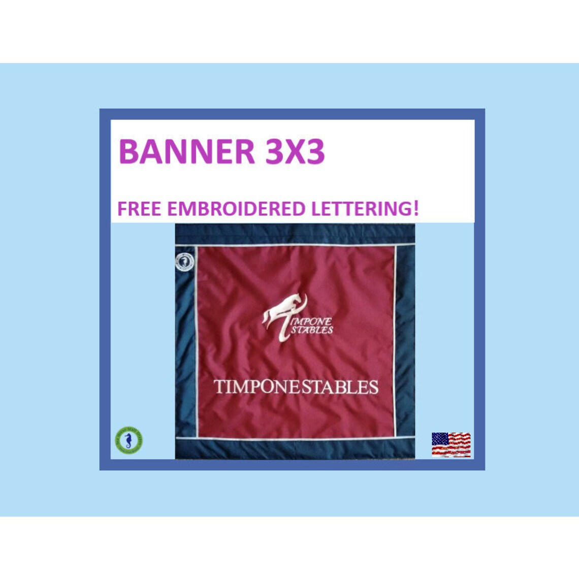 Banner 3x3 Picture Style Barn Banner Free Embroidered | Etsy