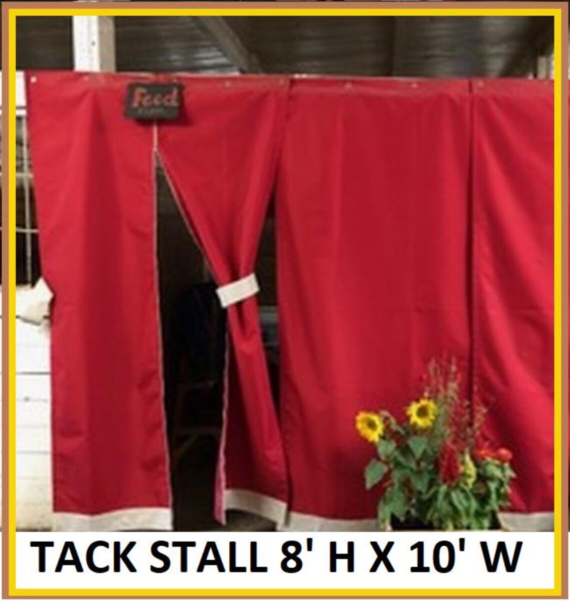Economy Tack Stall Drapes, Tack Stall Front, Drape With Door, Zippered ...