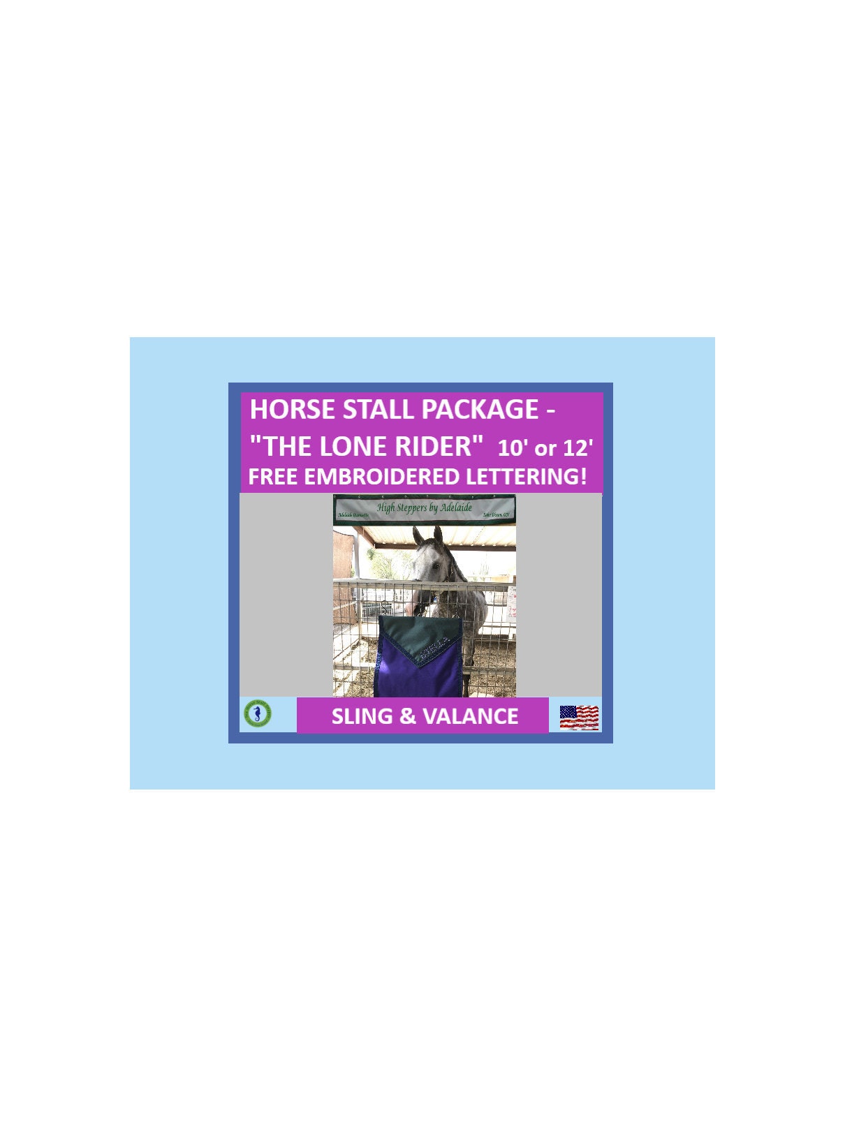 The Lone Rider Horse Stall Package Horse Stall Valance & - Etsy