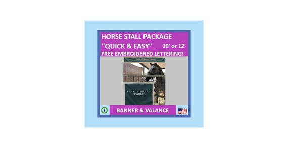Quick & Easy Package Valance and Banner Horse Stall Pkg - Etsy