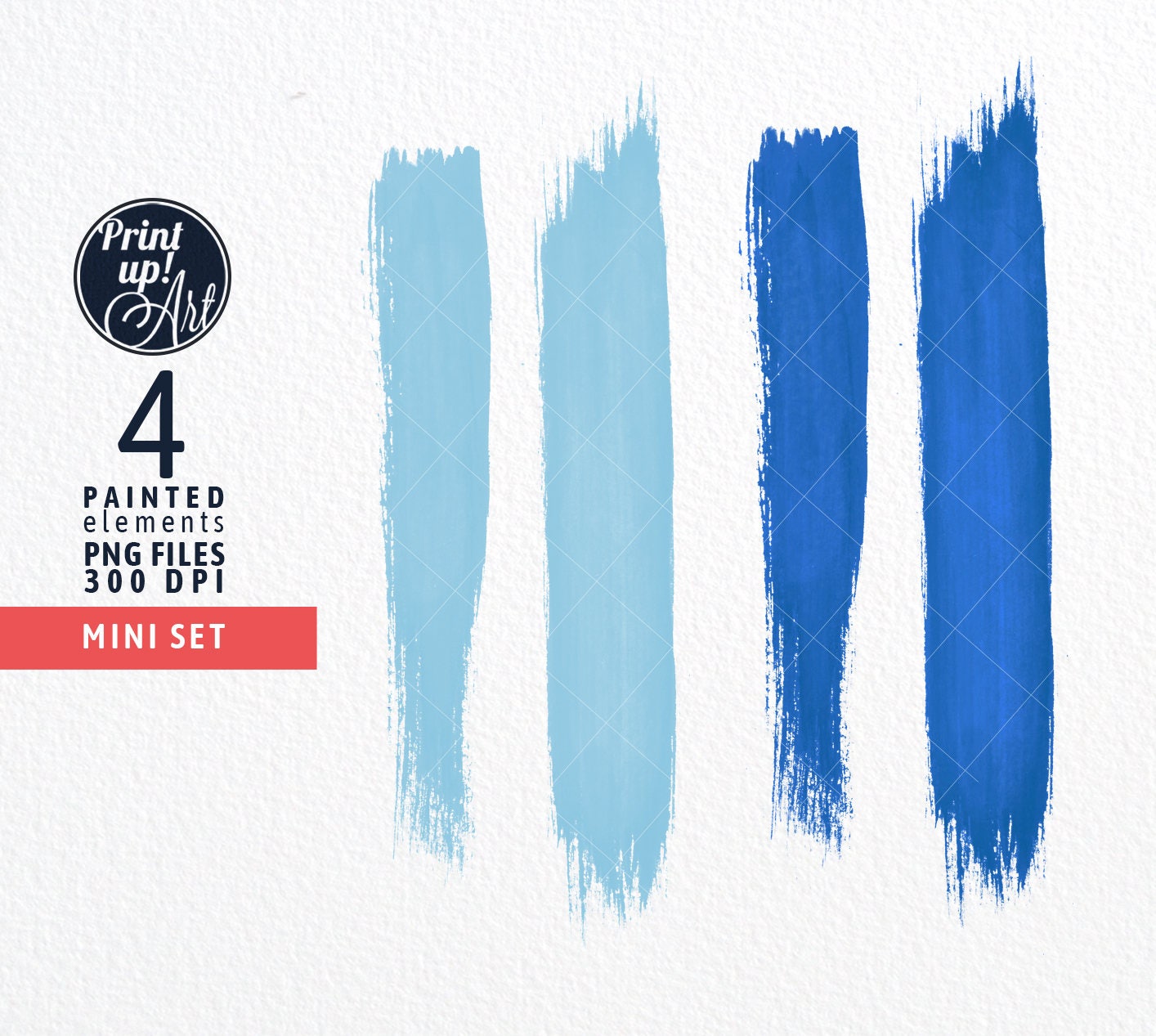 Watercolor Clipart Brushstrokes, BLUE Brush Strokes Clipart ...