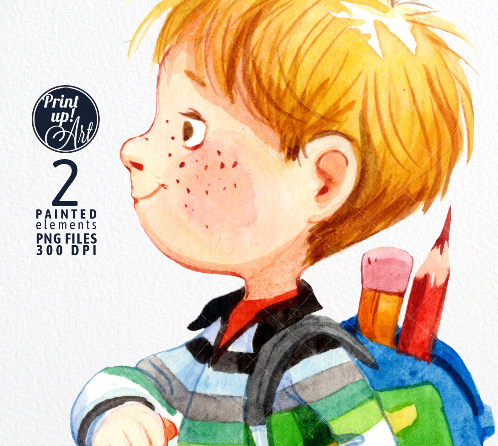 SCHOOL Clipart, Kids Watercolor Clipart, Boy and Girl,back to School ...