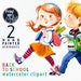 SCHOOL Clipart, Kids Watercolor Clipart, Boy and Girl,back to School ...