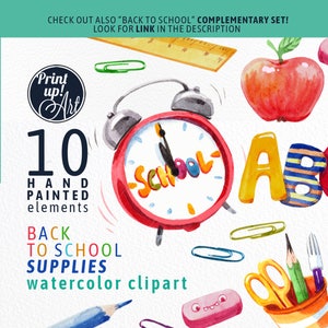 SCHOOL Clipart, Kids Watercolor Clipart, Boy and Girl,back to School ...