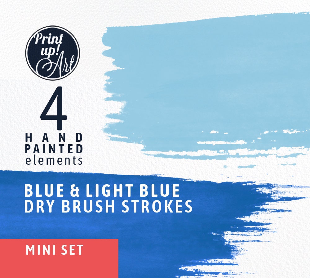 Watercolor Clipart Brushstrokes, BLUE Brush Strokes Clipart ...