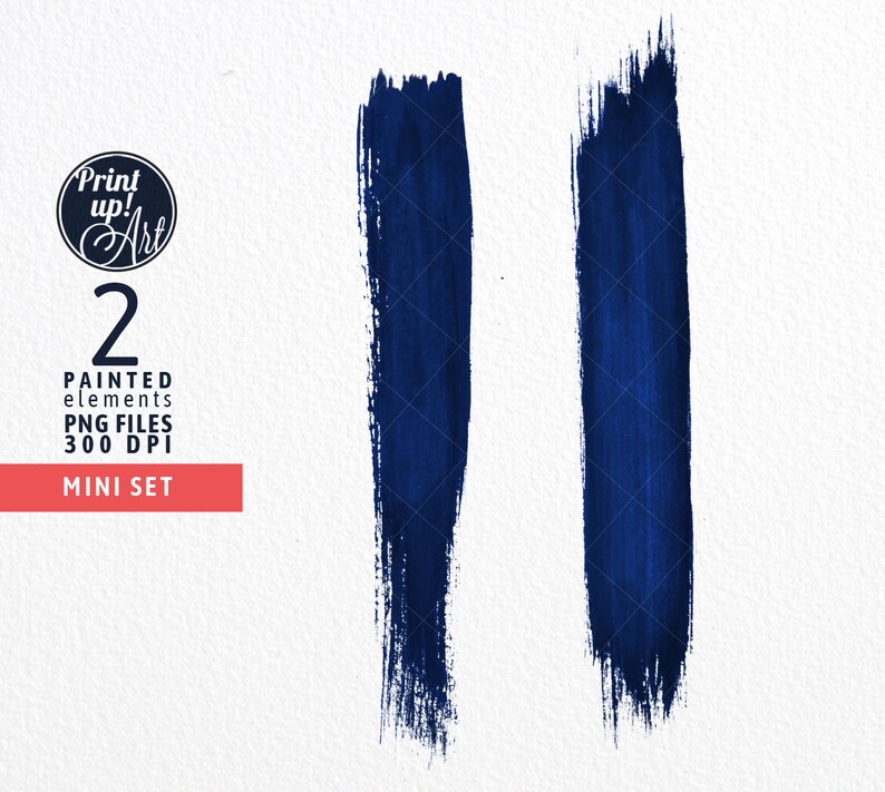 Watercolor Clipart Brushstrokes, Navy Blue Brush Strokes Clipart Hand ...