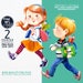 SCHOOL Clipart, Kids Watercolor Clipart, Boy and Girl,back to School ...