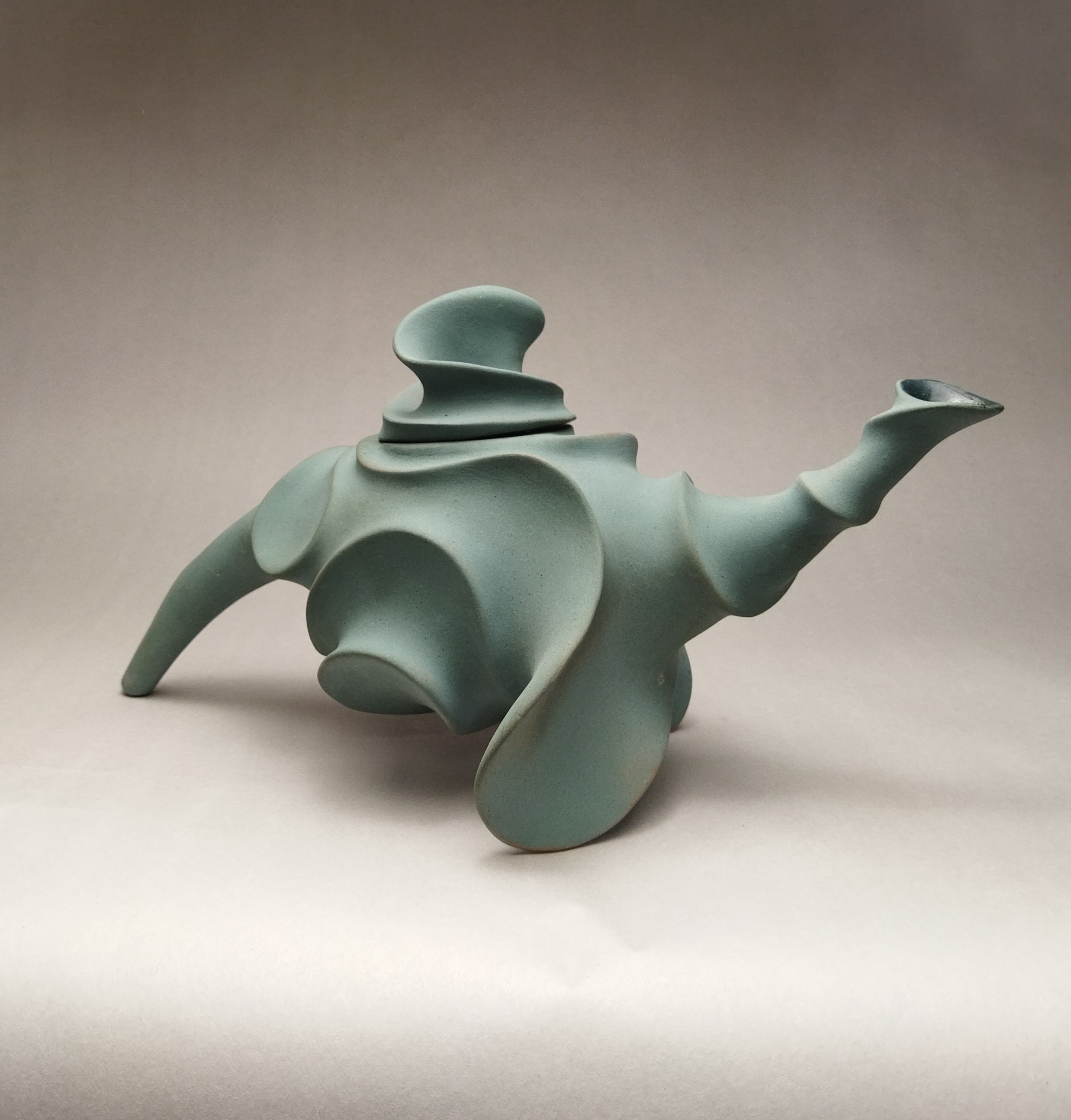 Hand built teal ceramic teapot Sculptural pottery teapot | Etsy