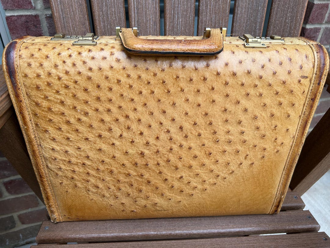 Genuine 100% Ostrich Briefcase, Perfect Condition. Vintage From the ...