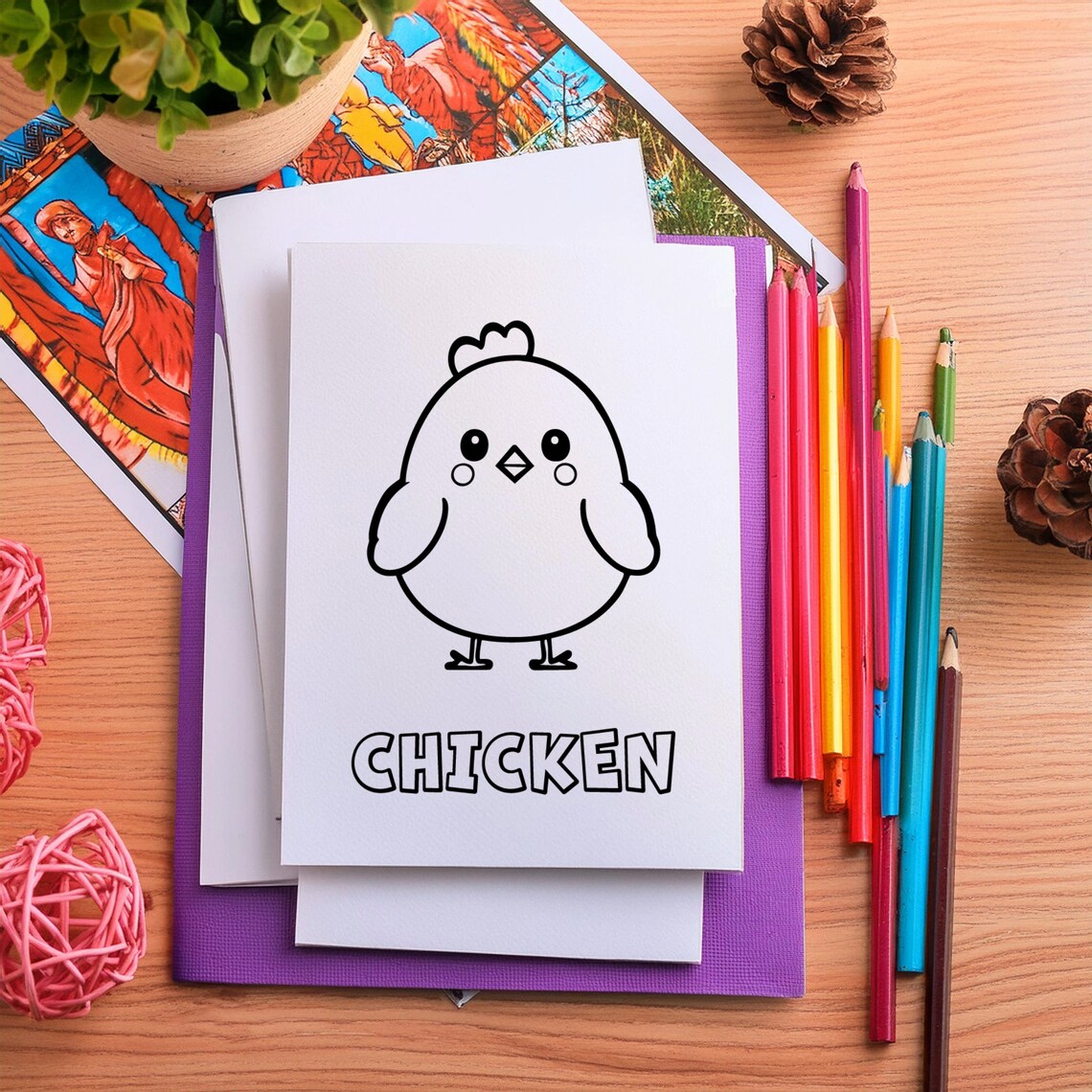 Coloring Book for Kid Travelling Activity Children Farm Animals Color ...