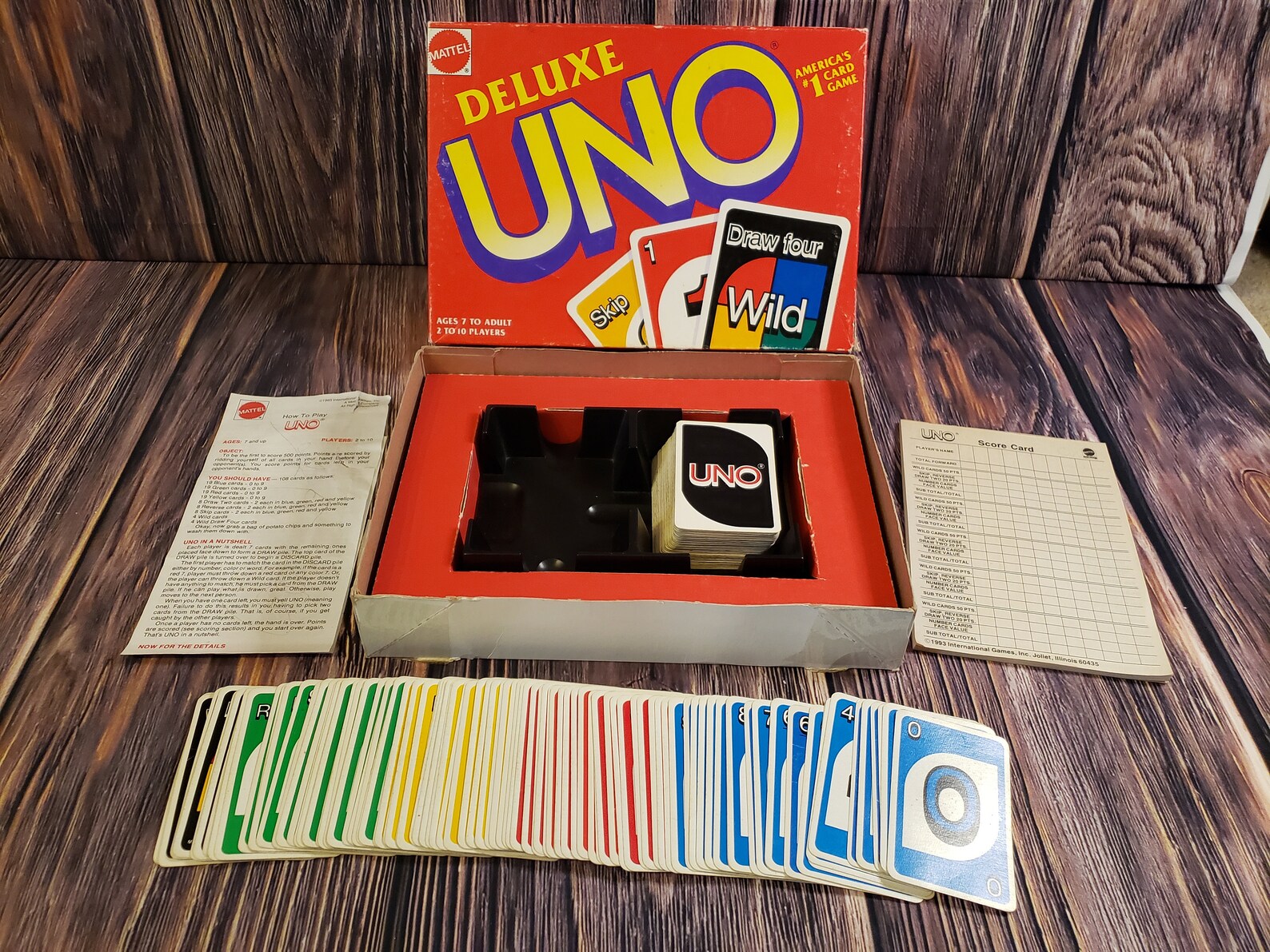 Vintage UNO Deluxe Card Game 1993 Mattel Etsy Vintage UNO Deluxe Card Game 1993 Mattel Etsy